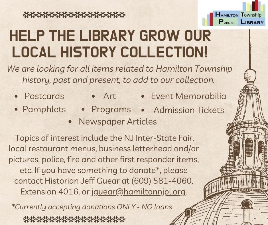 Hamilton Township Public Library – HAMILTON, NJ (609) 581-4060